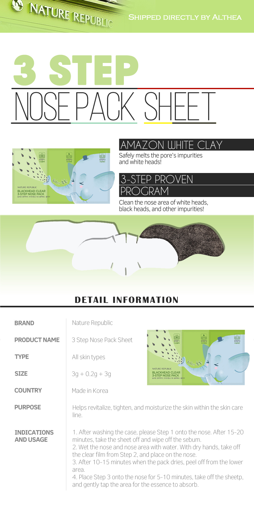 Review: Nature Republic Blackhead Clear 3-Step Nose Pack – Review ...